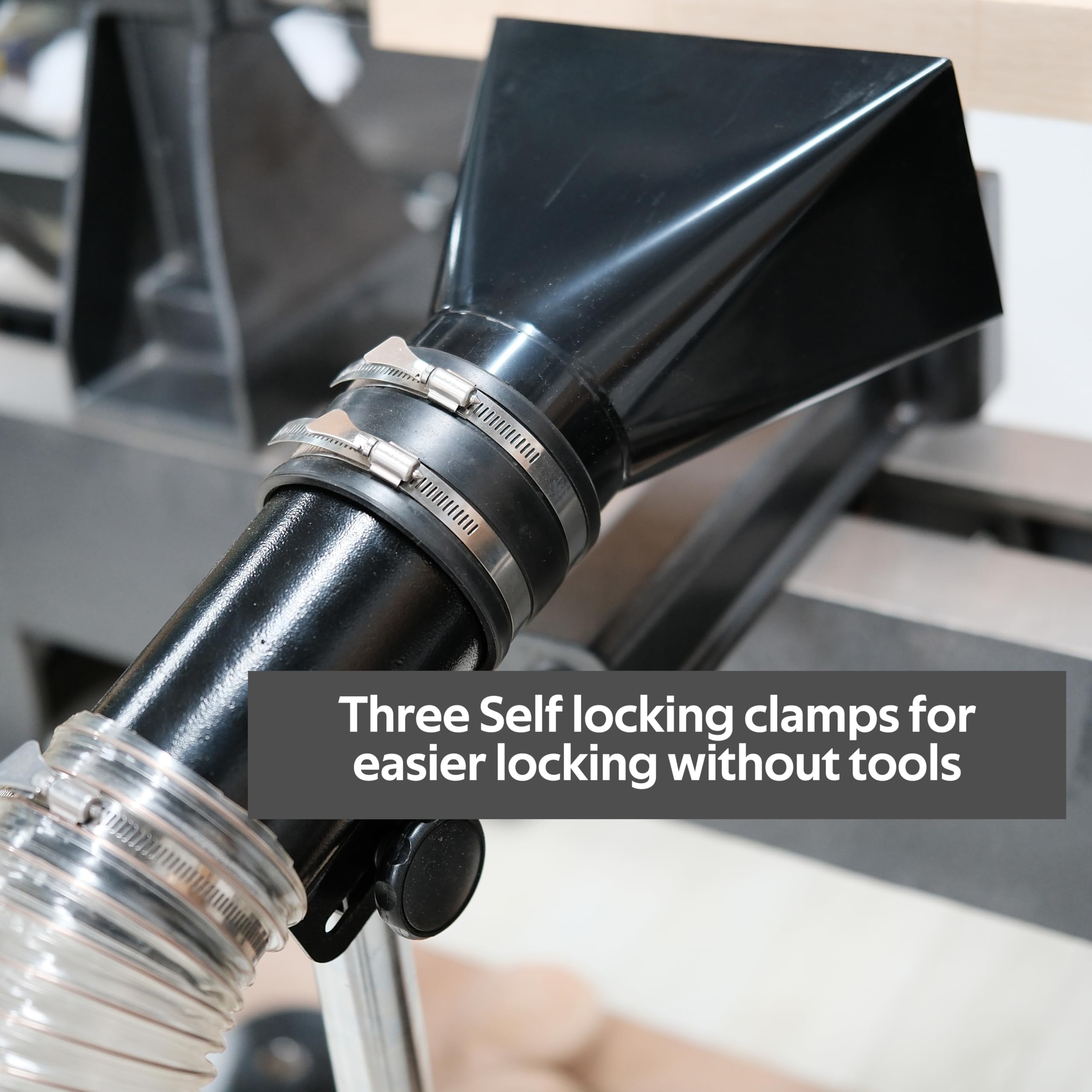 BMWOOD Deluxe Variable Height Dust Extraction Hood with Flexible Rubber Cuff for Interchangable Dust Hood.