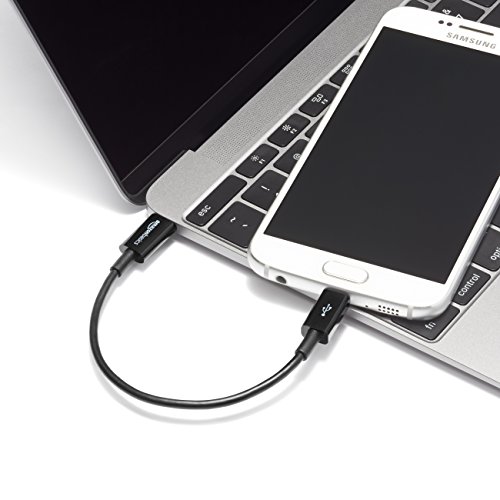 Amazon Basics USB Type-C to Micro-B 2.0 Cable - 6 Inches (15.2 Centimeters) - Black, 5-Pack