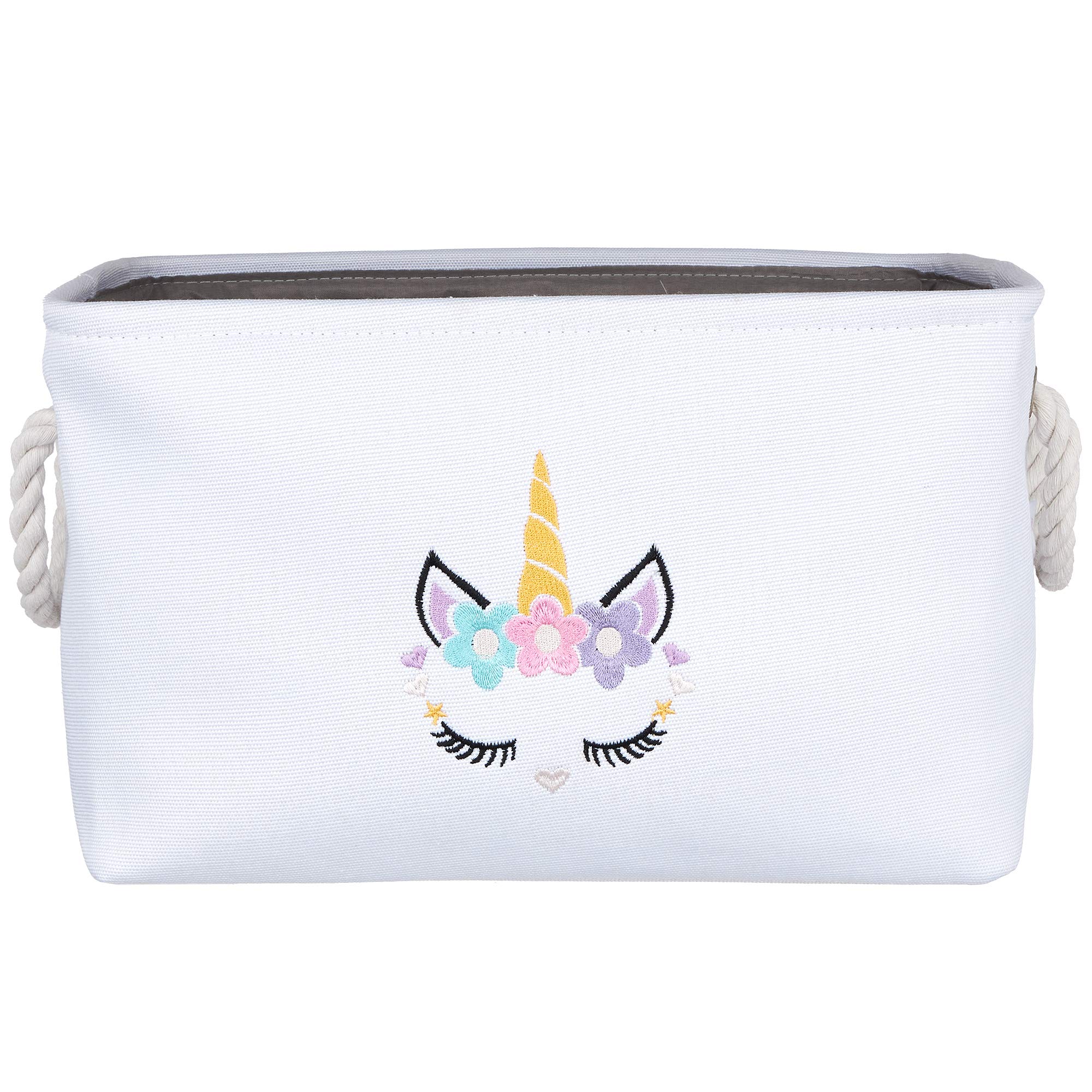APPLE PIE ORDER Storage Basket with Embroidery, Foldable Animal Toy Storage Bins/ Cube/ Box/ Organizer for Kids, Boys and Girls room, Baby & Nursery.