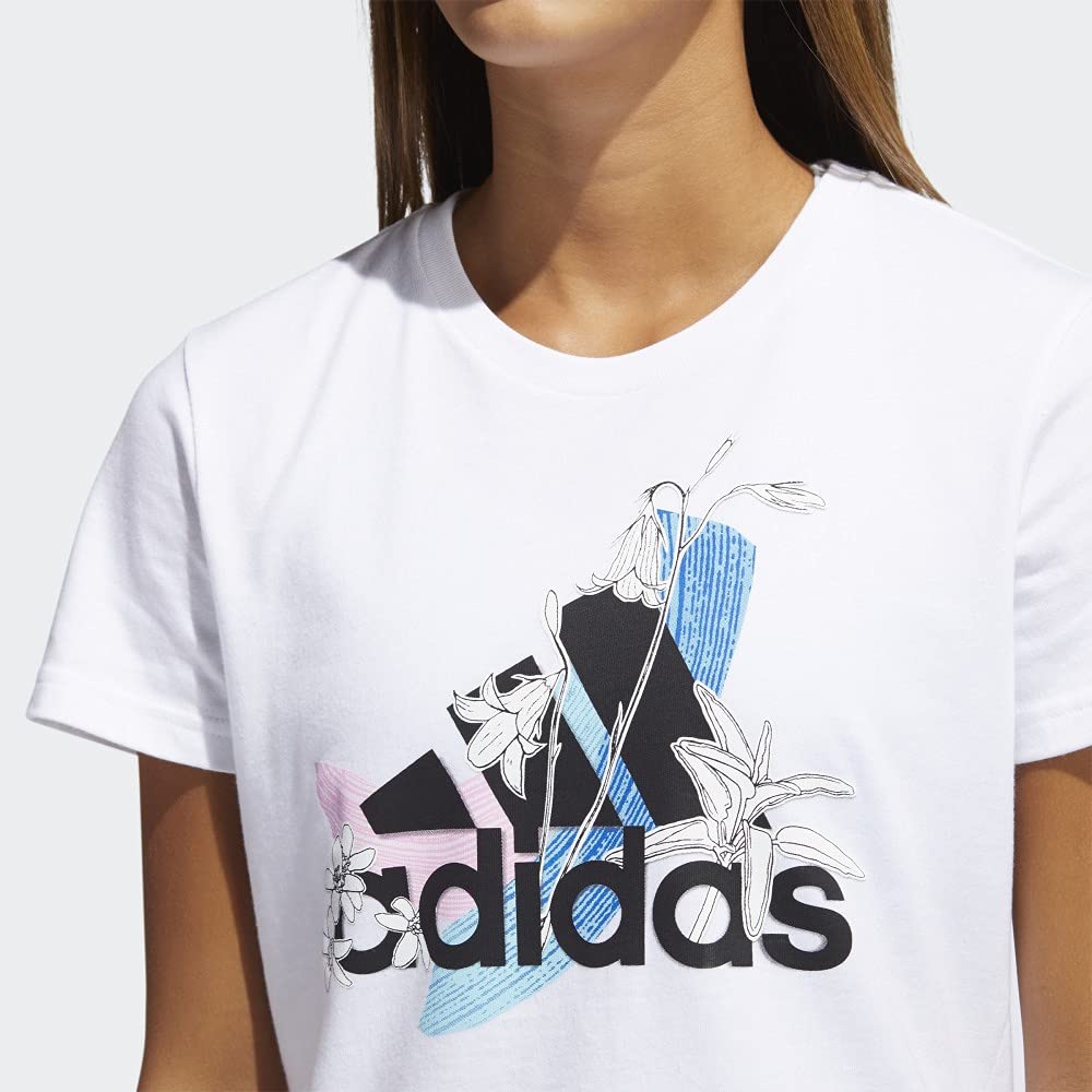 adidas womens Nini Graphics Tee White Large