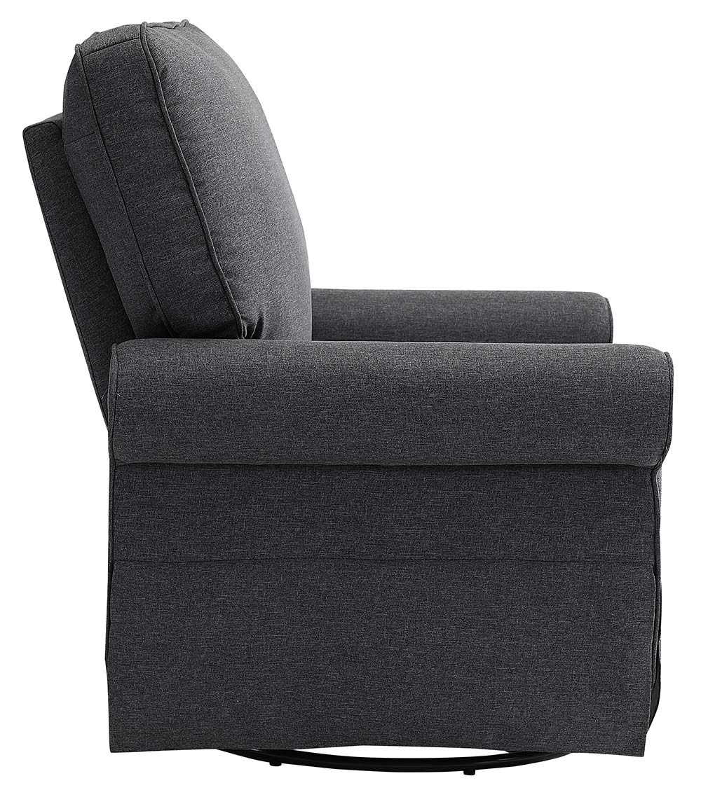Angel Line Natalie Upholstered Swivel Glider, Dark Grey