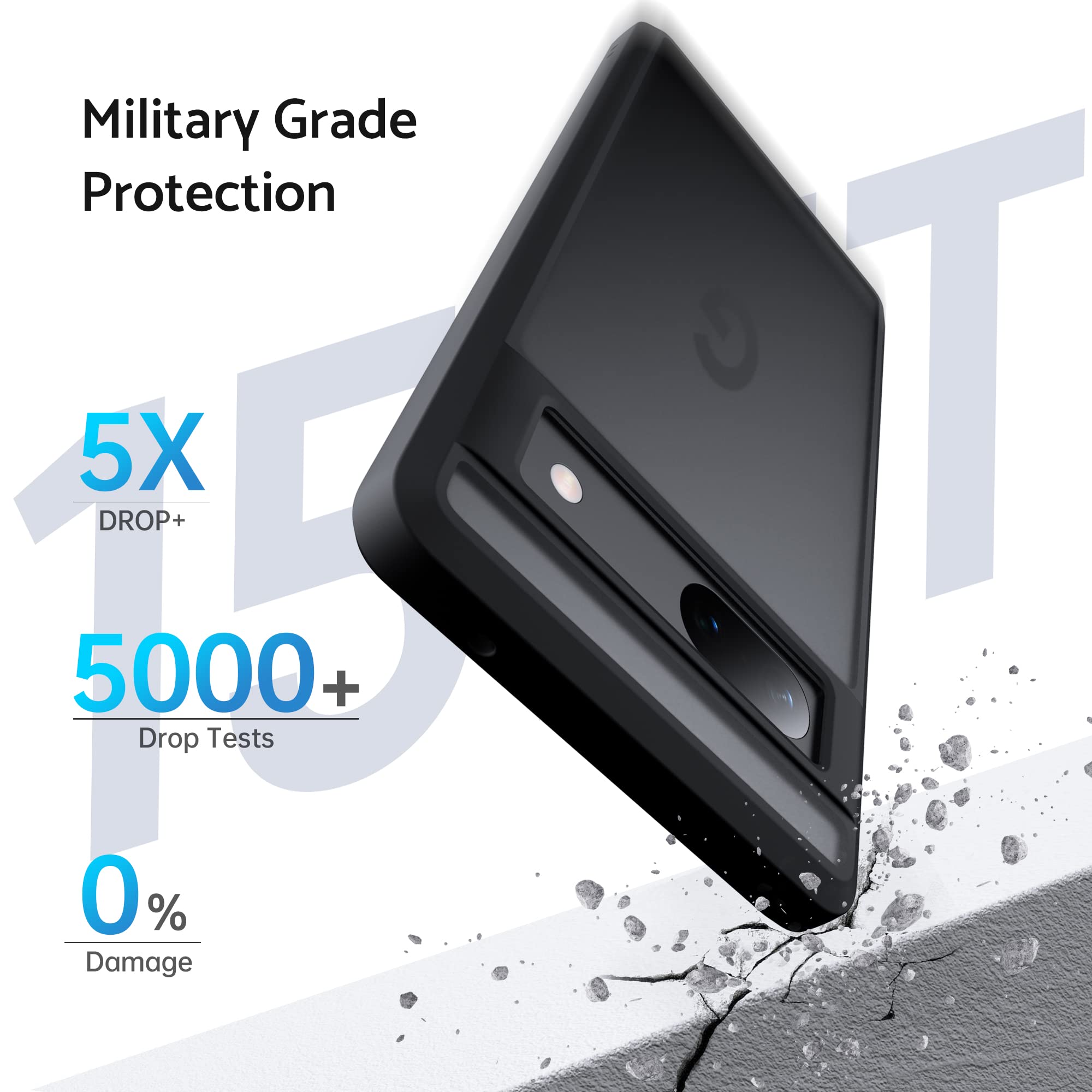 Anqrp Designed for Google Pixel 7 Pro Case, [Compatible with Magsafe] Military Shockproof Protective Translucent Matte Back Anti-Scratch Phone Case Cover for Google Pixel 7 Pro 6.7 inch, Black
