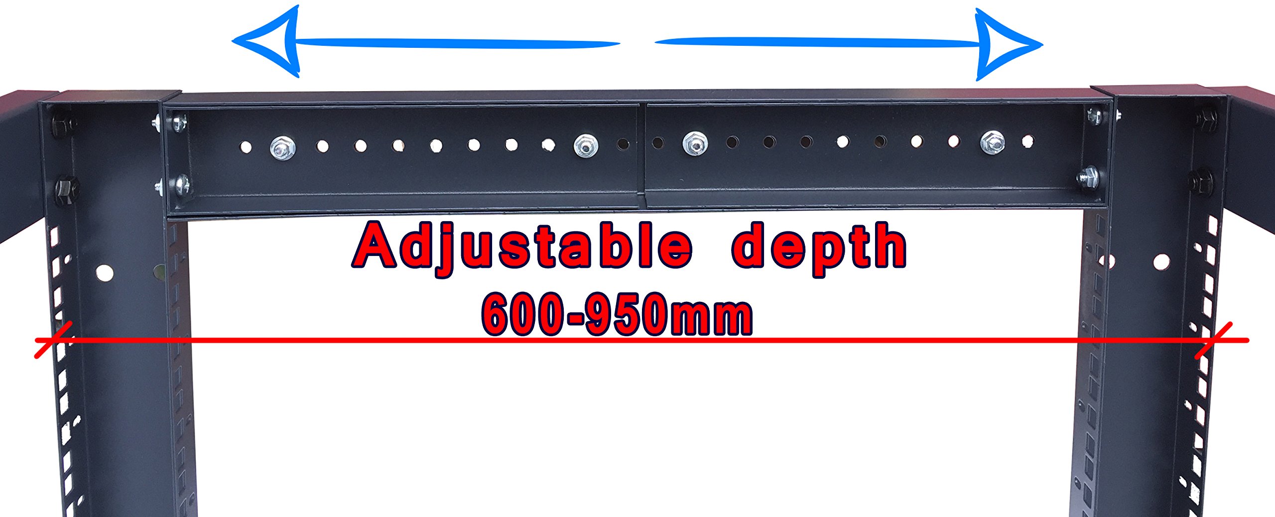Sysracks 4 Post Open Frame Server Rack Mobile Relay with Wheels Casters for 19" Network Server AV IT Equipment Gear Rack Cabinet Adjustable Depth 24"-37" (32U (62" H x 21" W))