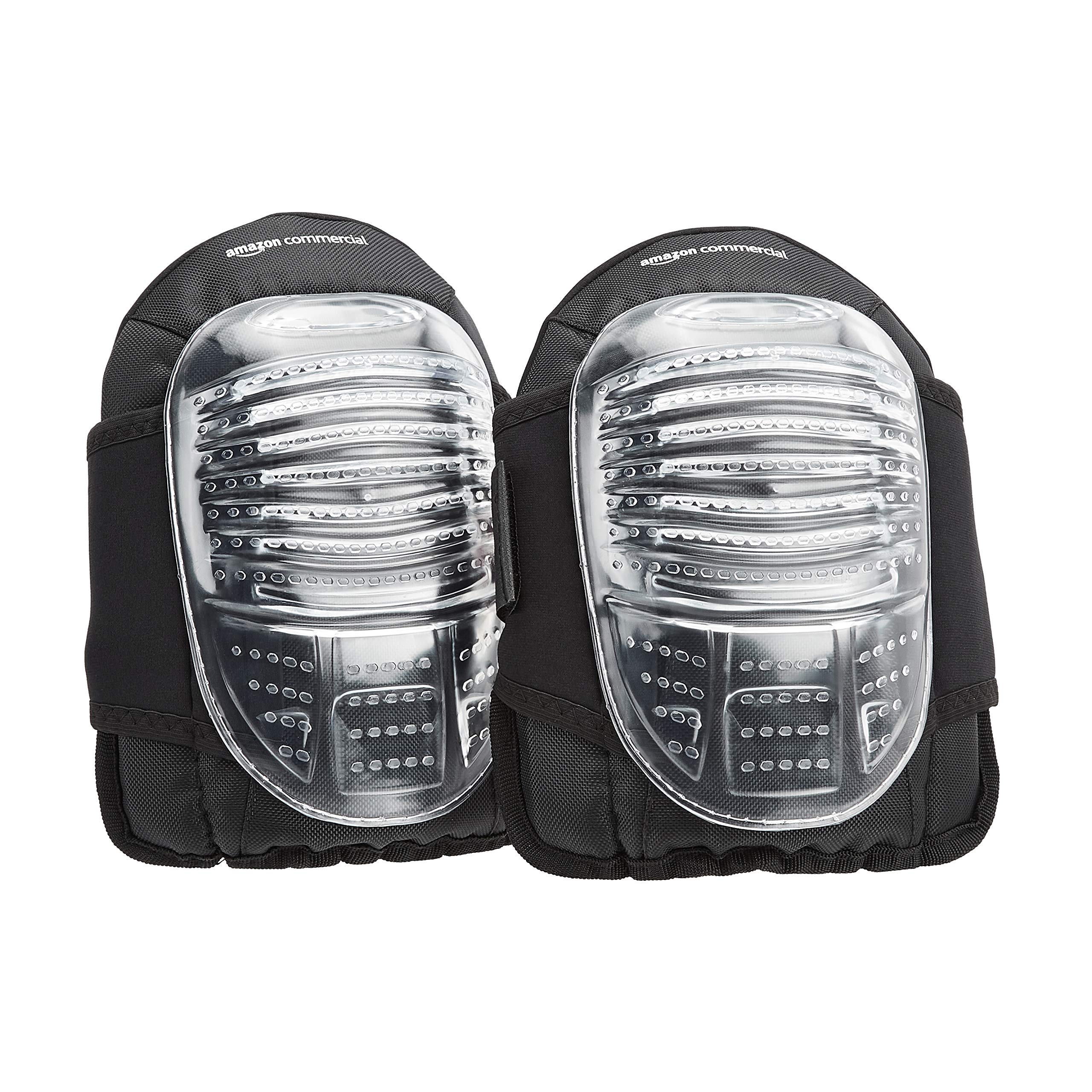 Amazon Basics Hard Cap Gel Knee Pads, One Size, 10.5 in, 1 pair, Clear