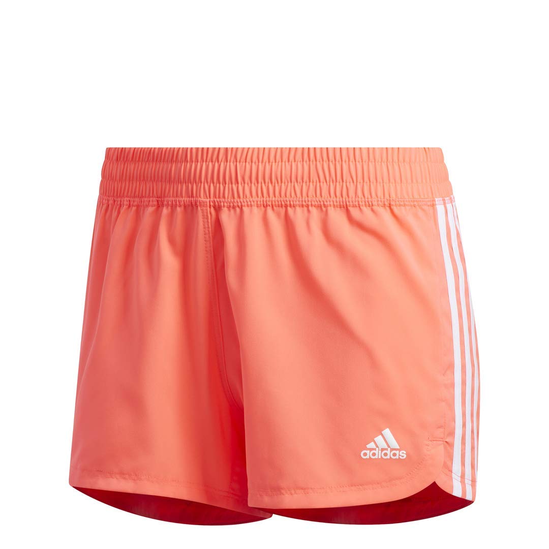 adidas womens Pacer 3-Stripes Woven Shorts Signal Pink/White XX-Large