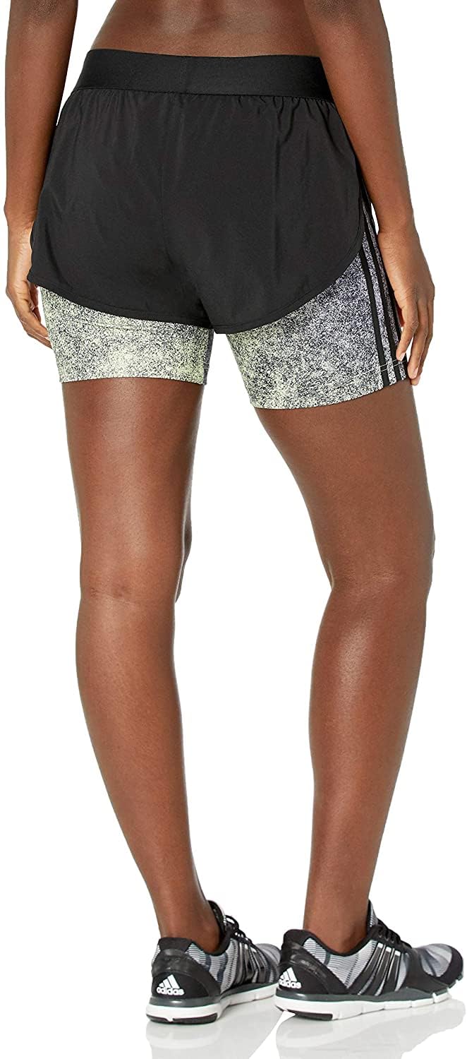 adidas Women's Shorts Black/Yellow Tint/White Large