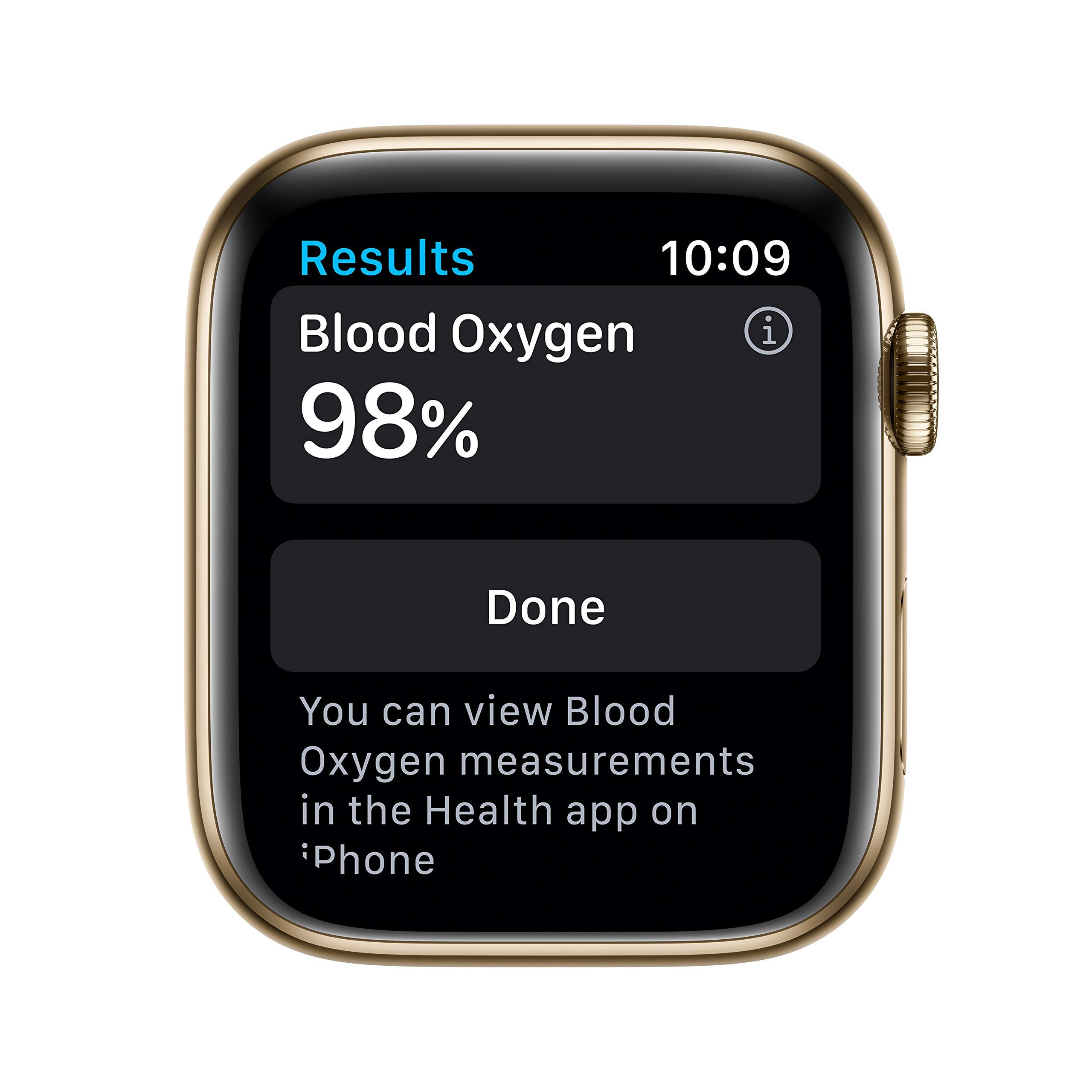 Apple Watch Series 6 (GPS + Cellular, 44mm) - Gold Stainless Steel Case with Cyprus Green Sport Band (Renewed)