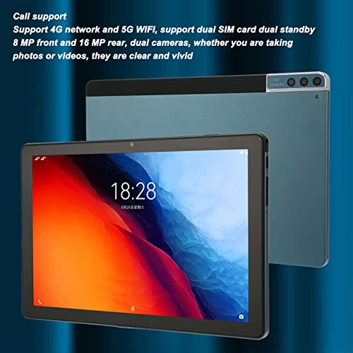 aqxreight HD Tablet, 8MP Front 16MP Rear 5G WiFi Octa Core Processor 100-240V Tempered Glass 4G Calling Tablet for Android 11 for Learning (U.S. regulations)