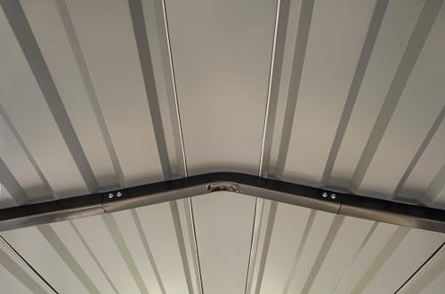 Arrow Carports Galvanized Steel Carport, with 2-Sided Enclosure, Compact Car Metal Carport Kit, 10' x 15' x 7', Eggshell