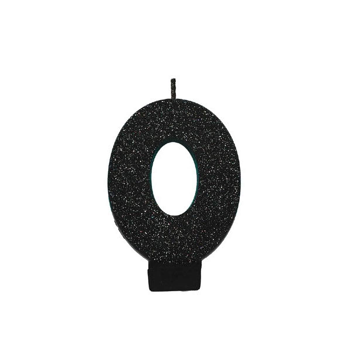 Amscan #0 Glitter Birthday Candle | Black | Party Supply | 12 Ct.
