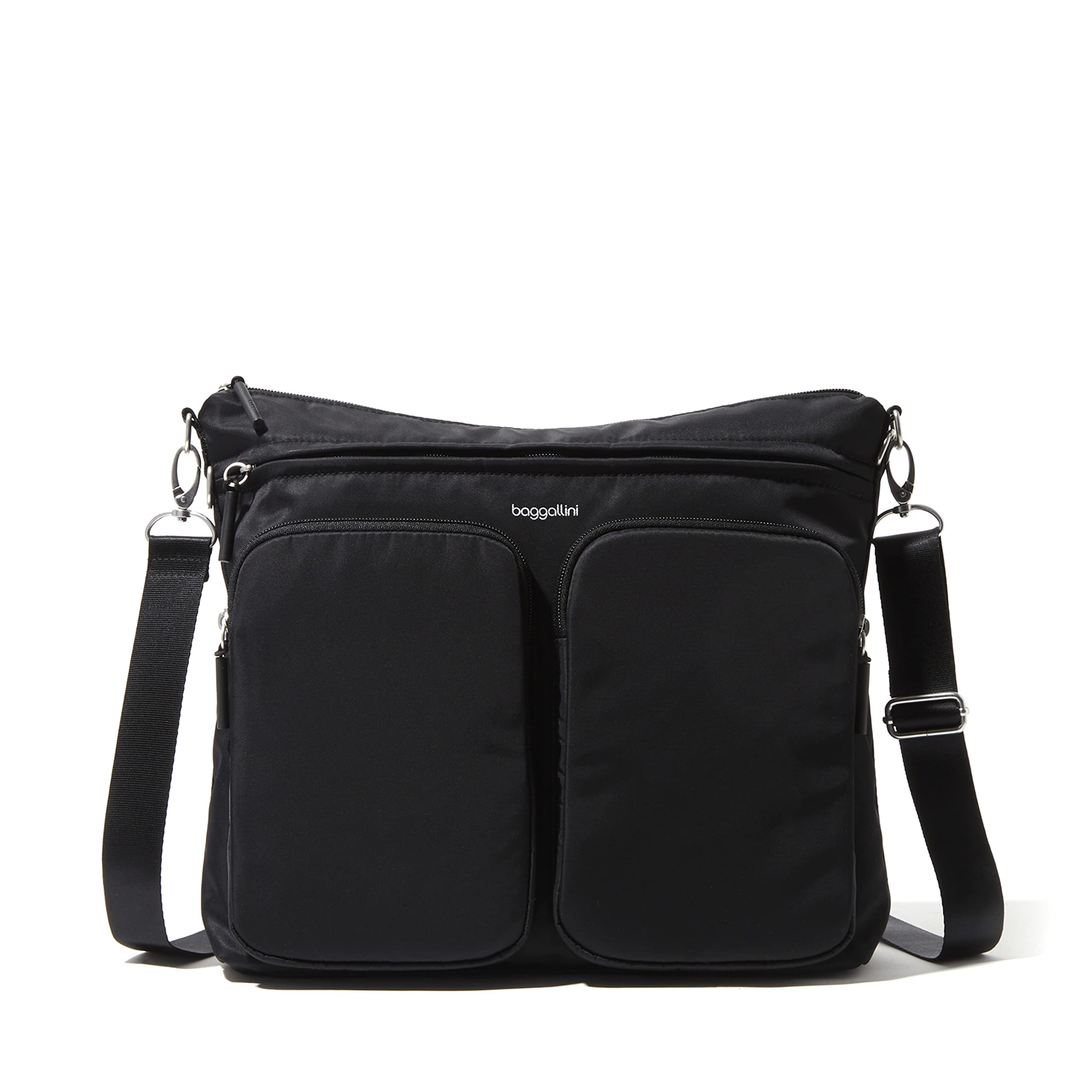 Baggallini Womens Voyage Slim Hobo, Black, One Size US
