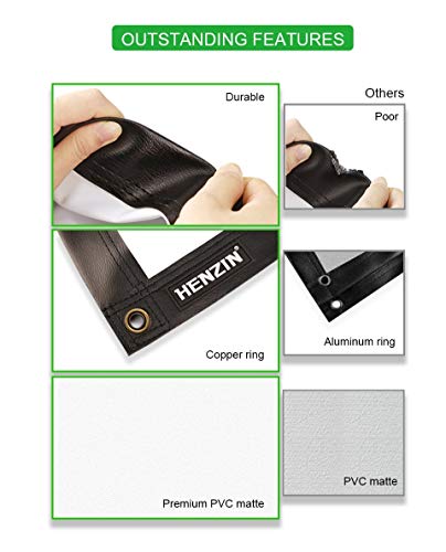 APAINI 16:9 Foldable 120 inch Projector Screen PVC Fabric Projection Screen for Education Office Home Theater Outdoor Cinema