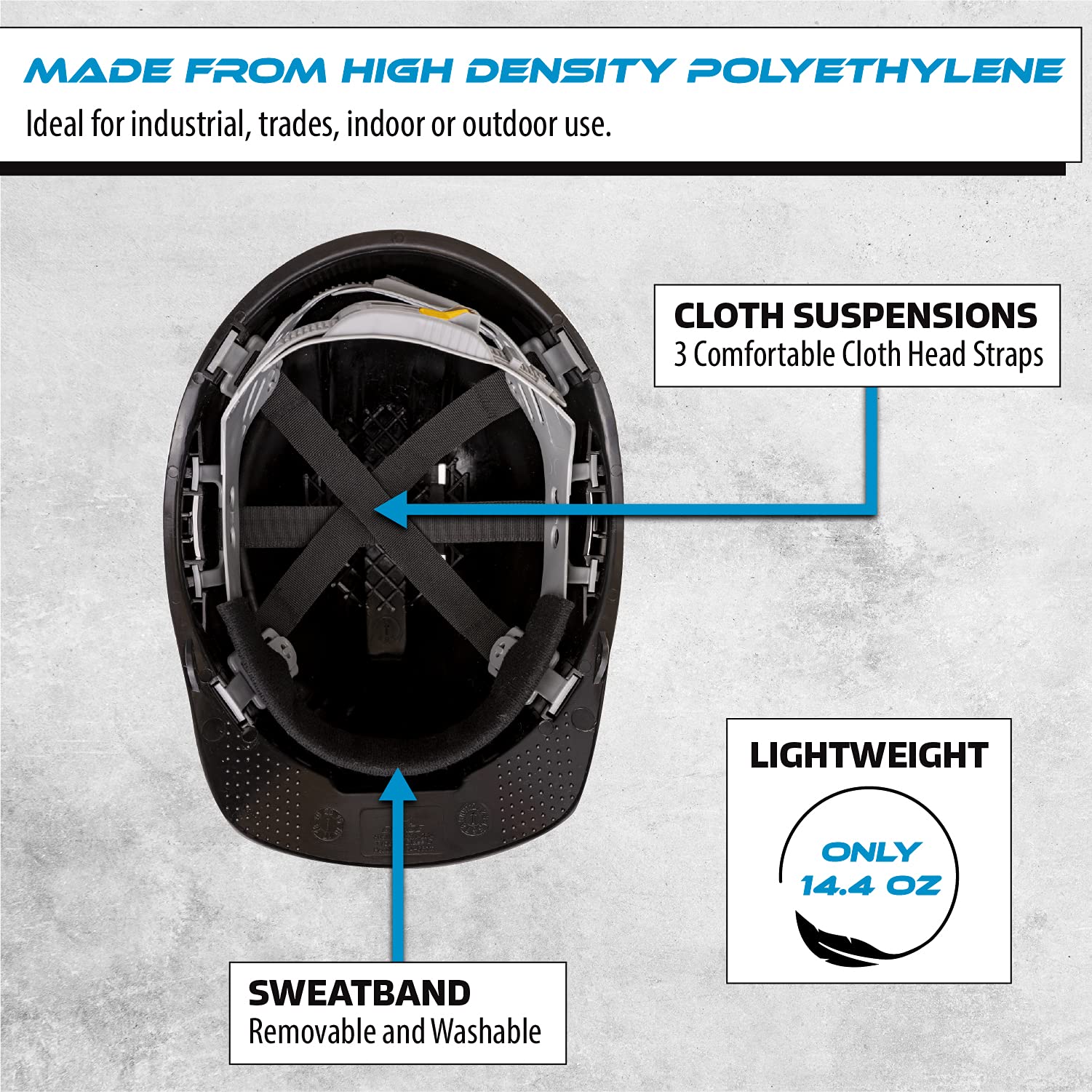 AMSTON Safety Hard Hat, Head Protection, “Keep Cool” Vented Helmet, Fully Adjustable, Low Profile, Cap Style, Type 1 Class C, Construction, ANSI Z89.1, Black