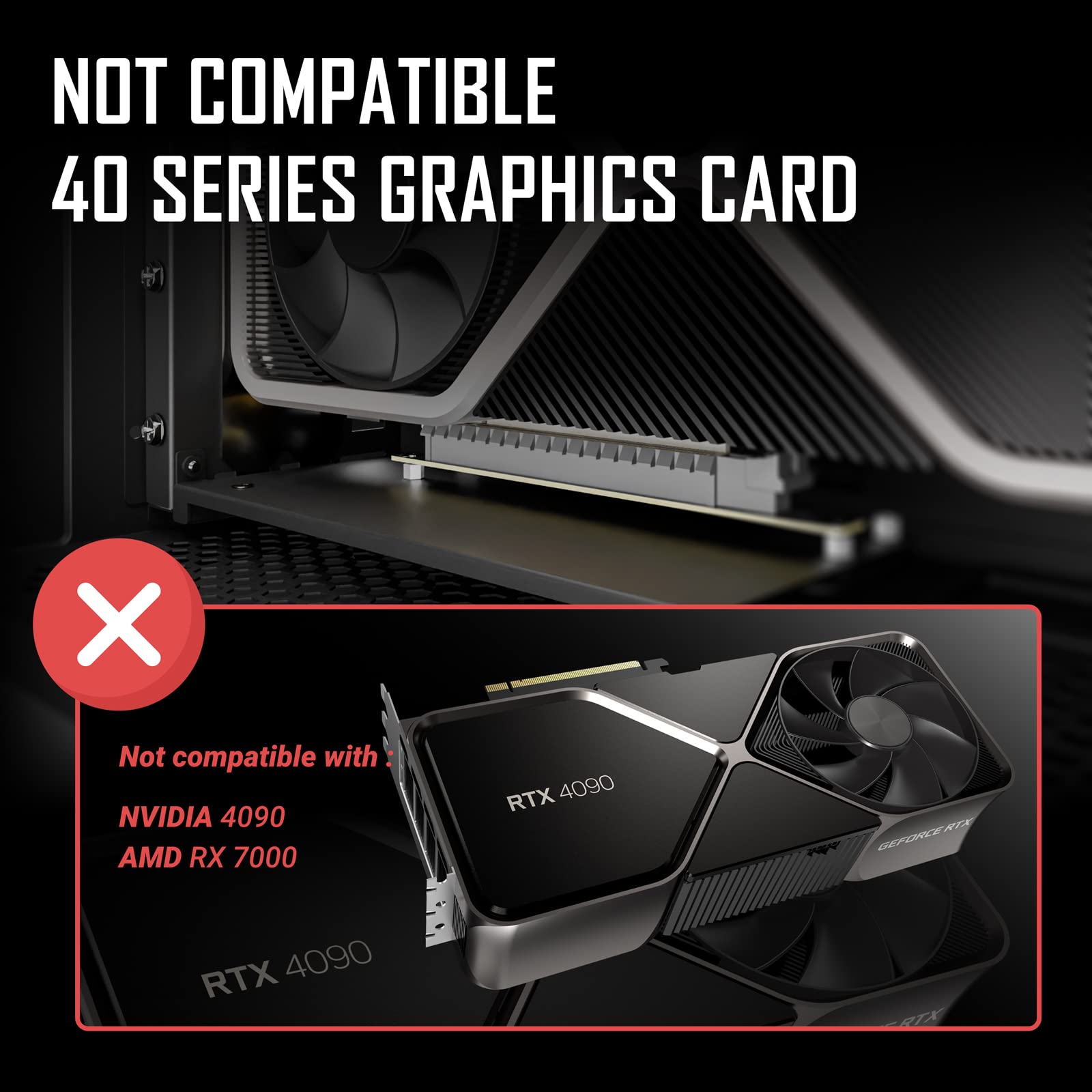 Antec Vertical GPU Mount, PCIE 4.0 Riser Cable High Speed Flexible Extender Card Extension Port 90 Degree 200mm, Black (GPU Vertical Mount only Support Full-Break PCIE Expansion Slot)