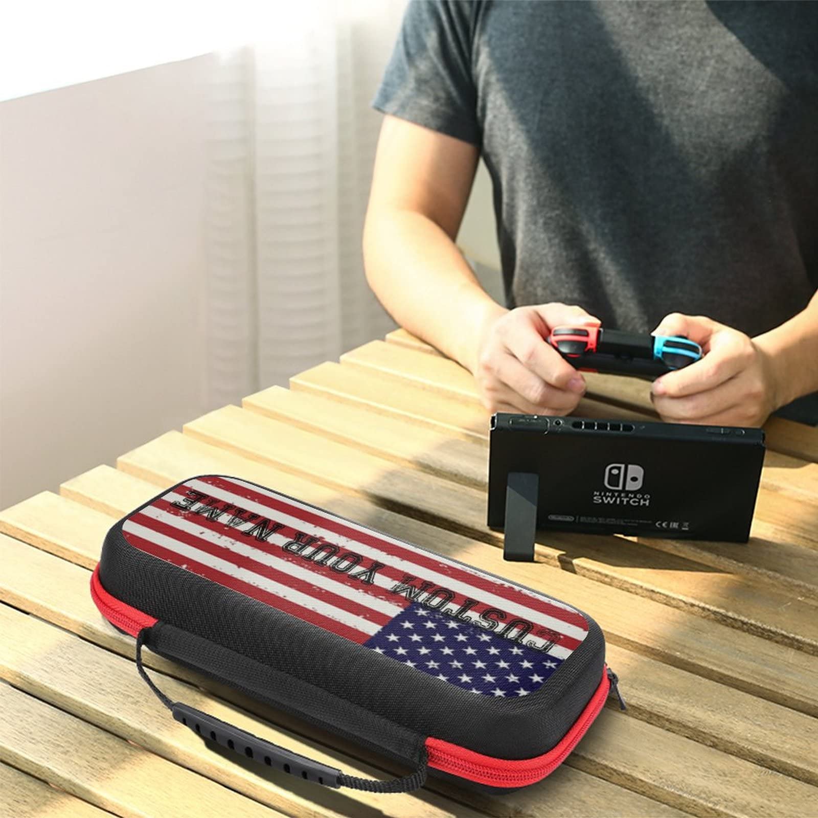ASSETBAG Custom Carrying Case for Nintendo Switch Carry Storage Personalized Game Case with 20 Games Cartridges with Photo/Text for Boys Girls