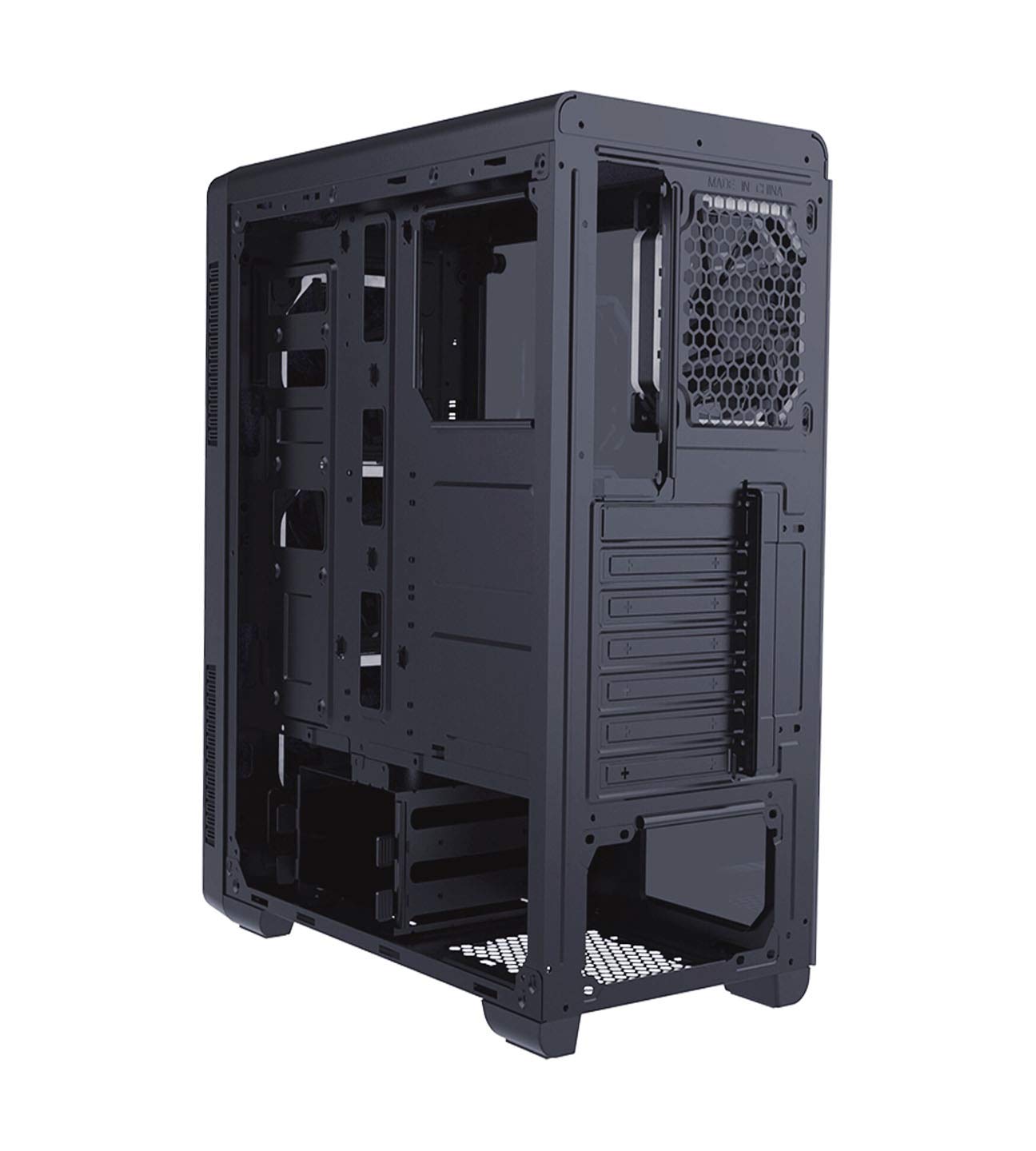 Apevia Aura-S-BK Mid Tower Gaming Case with 2 x Full-Size Tempered Glass Panel, Top USB3.0/USB2.0/Audio Ports, 4 x RGB Fans, Black Frame