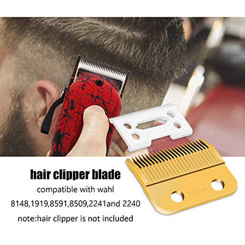 Anrom Professional Standard 2-hole Ceramic Clipper Blades Replacement Blades, Compatable for clippr # 30-15-10 (# 1037-400) #8591 Fast Clipper Blade Combination Including Screws, Gold + White Blades
