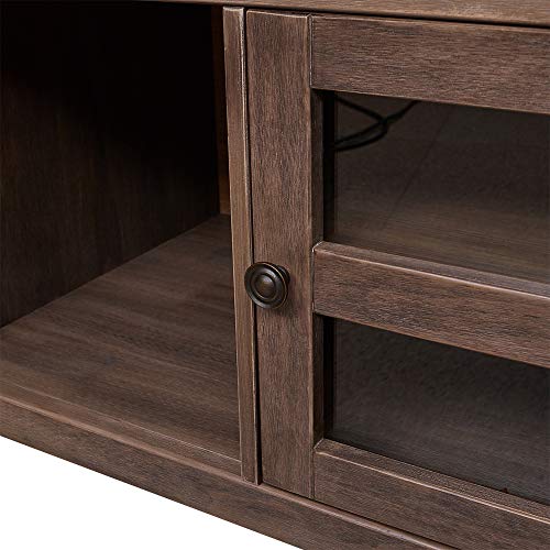 Amazon Brand – Ravenna Home Classic Solid Wood Media Center, 47"W, Rustic Gray
