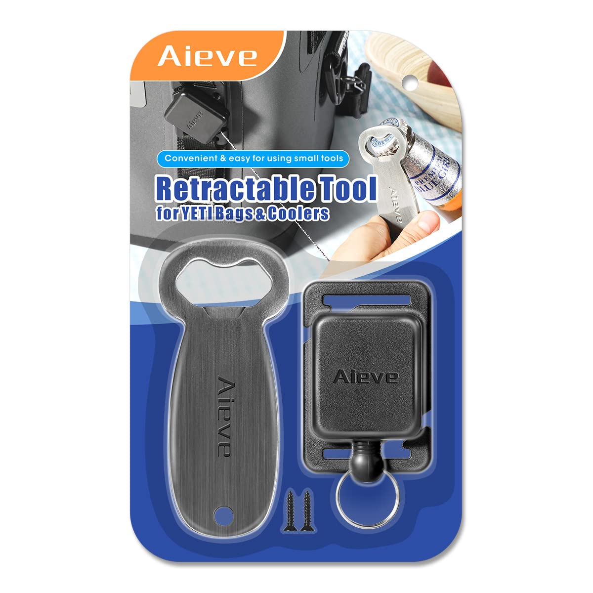 AIEVE Bottle Opener for Yeti Accessories & Yeti Coolers, Retractable Bottle Key Opener Compatible with Yeti Soft Cooler Bag