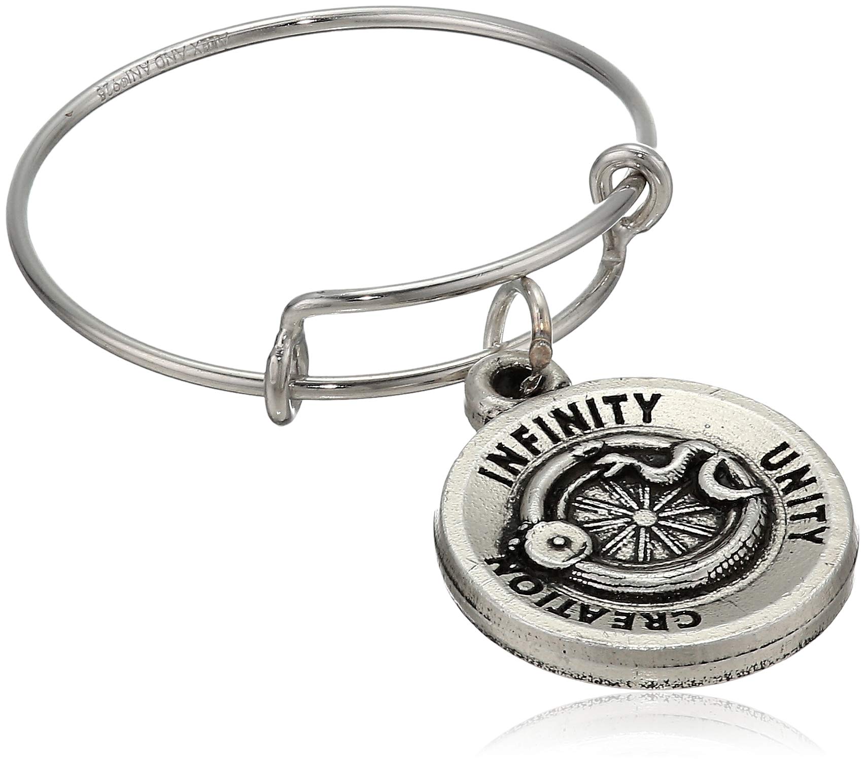 Alex and Ani Ouroboros EWR Rafaelian Silver Stackable Ring, Size 5-7