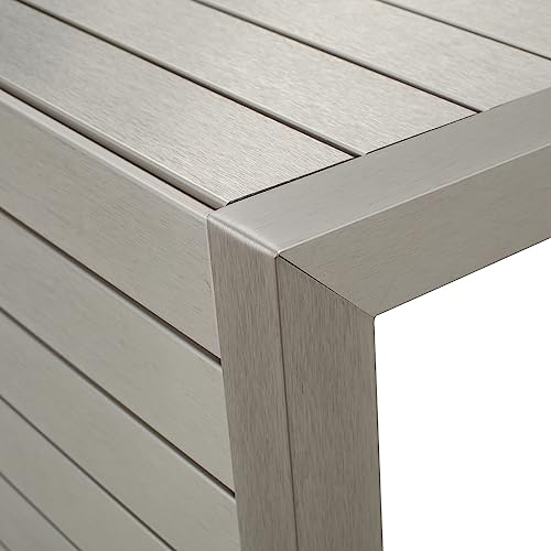 Christopher Knight Home Cape Coral Outdoor Aluminum Club Chairs with Side Table, Khaki / Silver