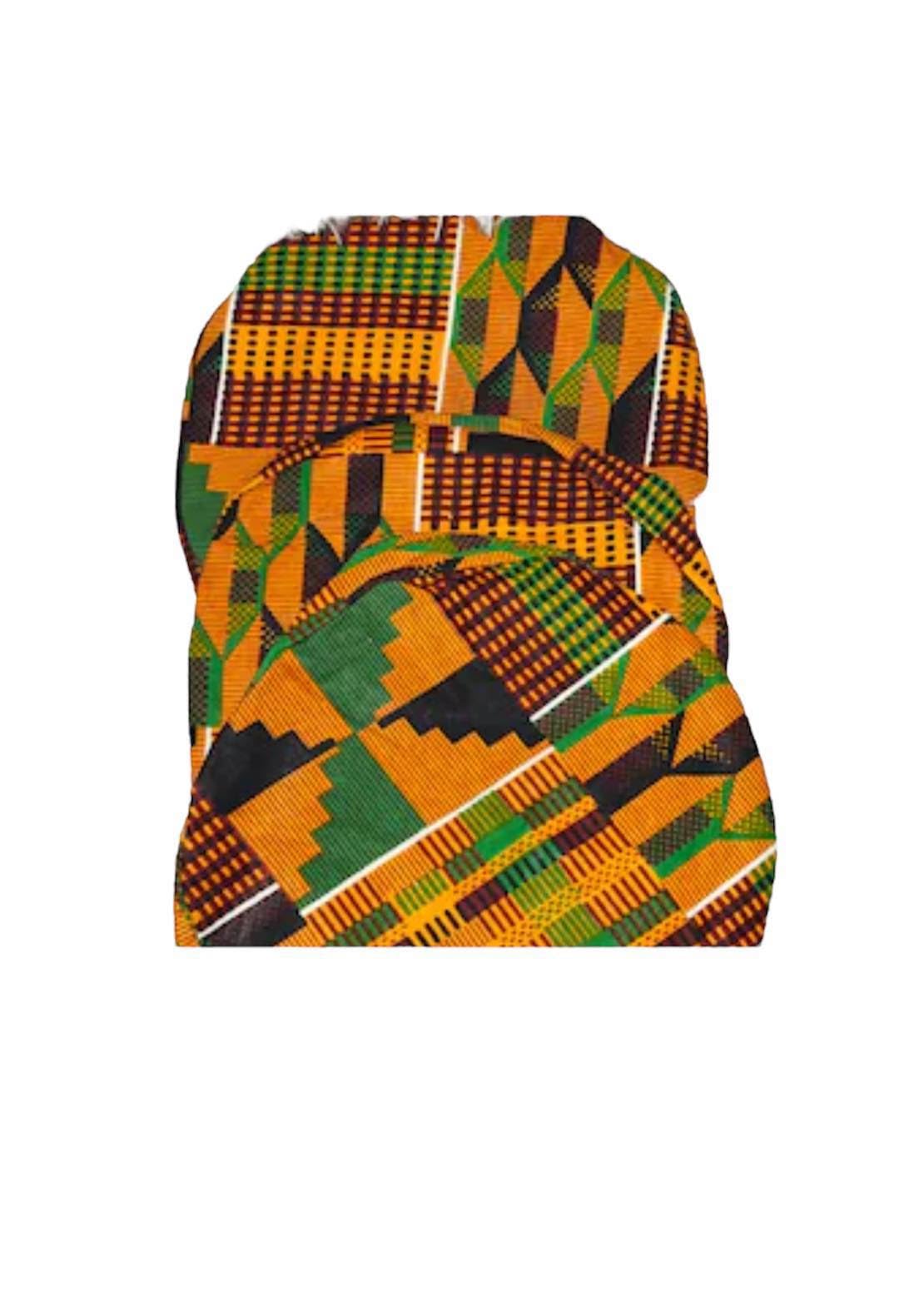 African Sougou Kufi Cap, koffi hat, African Cap, African Kente Cap Collection (Yellow)