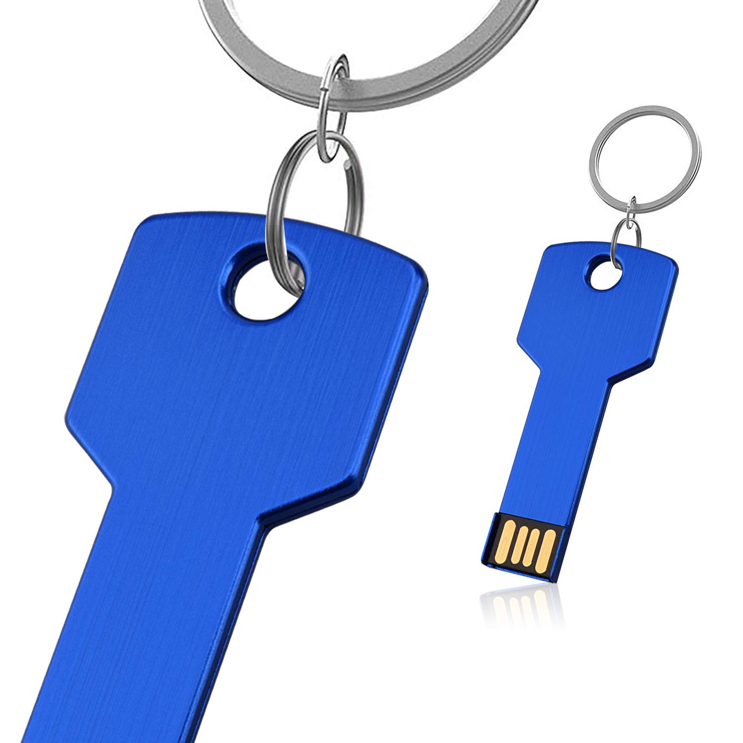 RAOYI 10 Pack 2GB USB Flash Drive USB 2.0 Metal Key Shape Memory Stick Thumb Drive Pen Drive-Blue