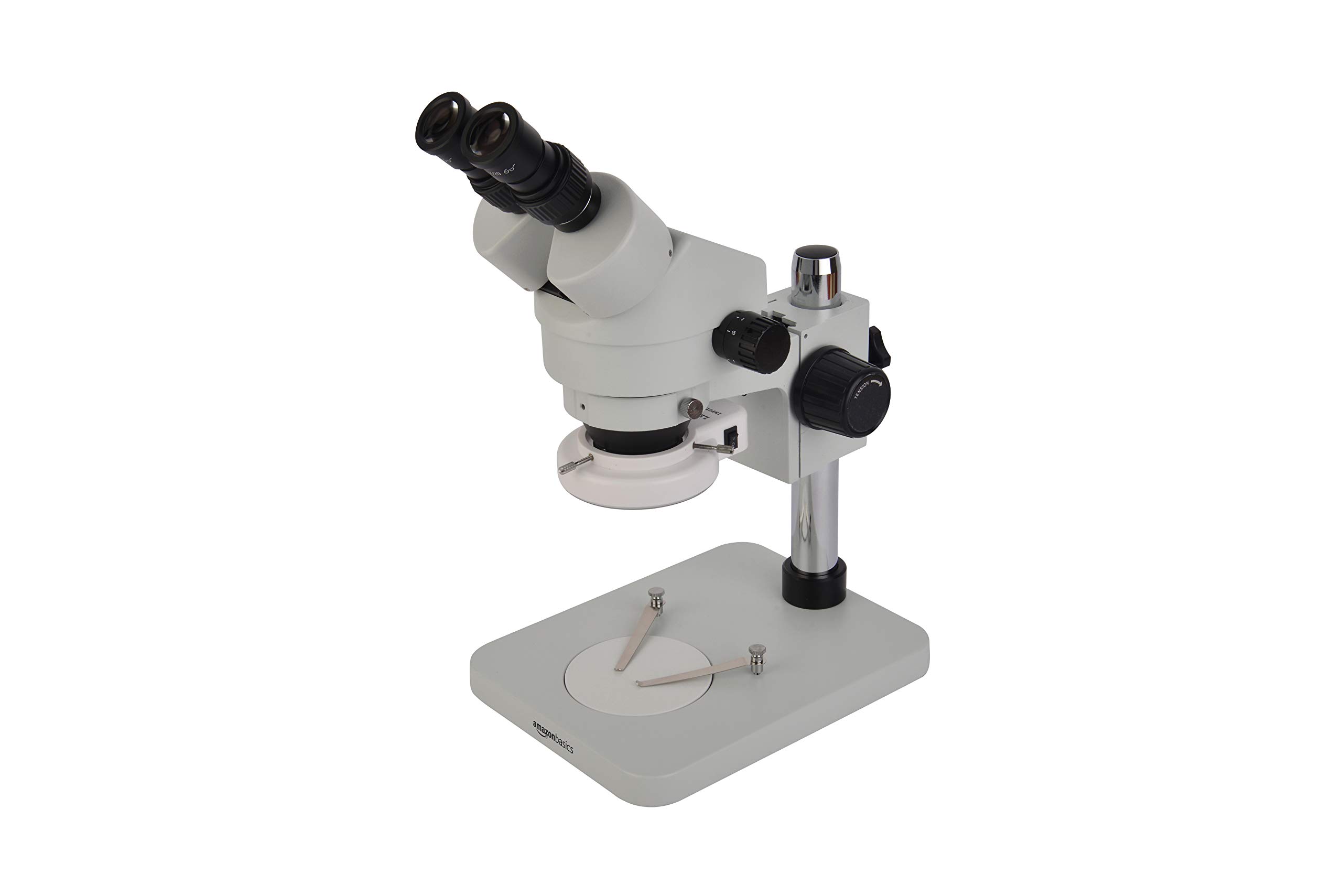 Amazon Basics Professional Binocular Stereo Zoom Microscope, WH10x Eyepieces, 3.5X-45X Magnification, 0.7X-4.5X Zoom Objective