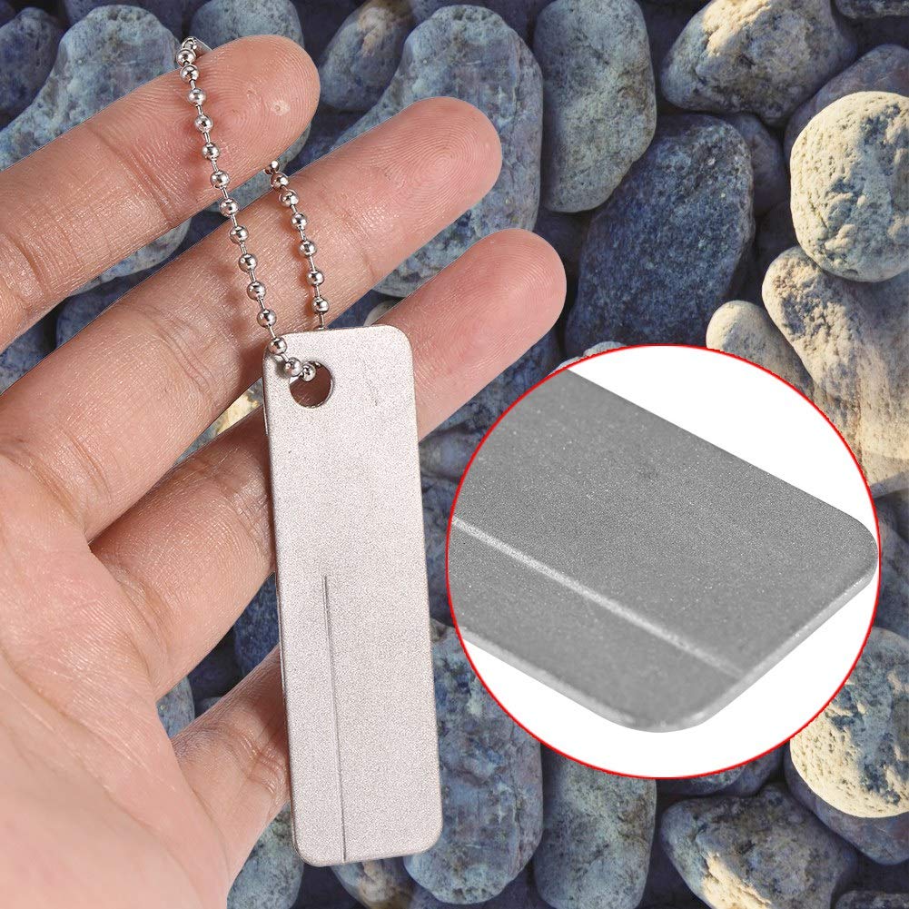 Astibym Fishing Hook Sharpener, Fishing Sharpening Stone Fish Knife Grinding Tool Portable with Keychain for Camping for Outdoor Fishing for Fish Hook
