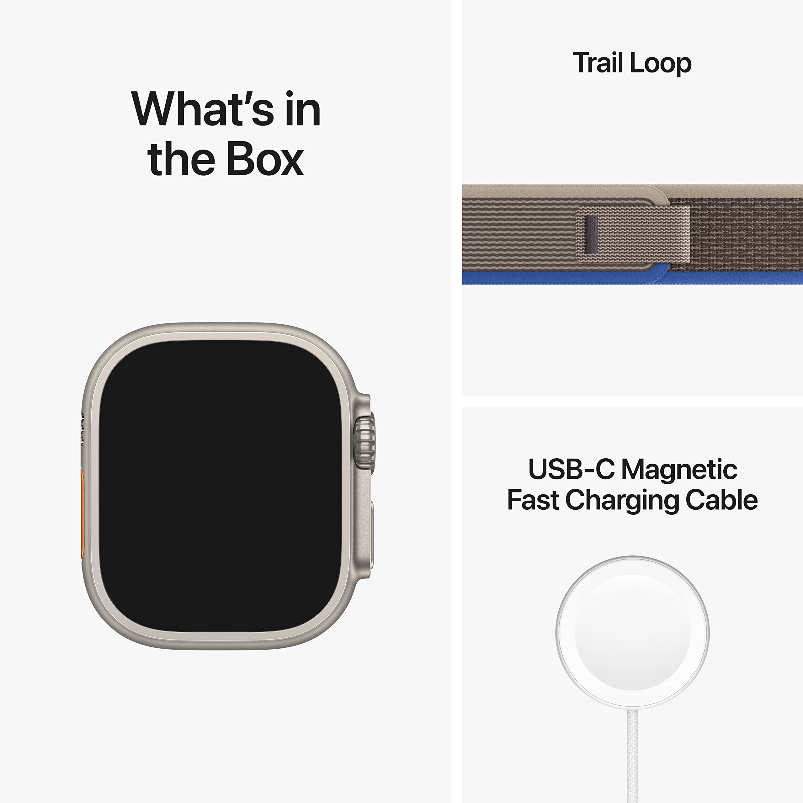 Apple Watch Ultra [GPS + Cellular 49mm] Smart Watch w/Rugged Titanium Case & Black/Gray Trail Loop S/M. Fitness Tracker, Precision GPS, Action Button, Extra-Long Battery Life, Brighter Retina Display