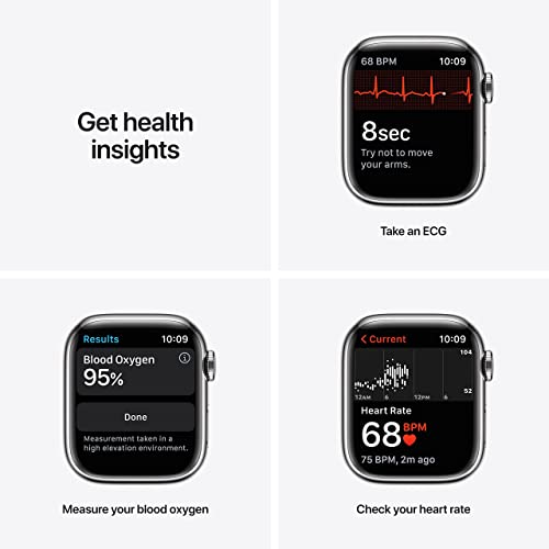 Apple Watch Series 7 (GPS + Cellular, 45MM) - Silver Stainless Steel Case with Starlight Sport Band (Renewed Premium)