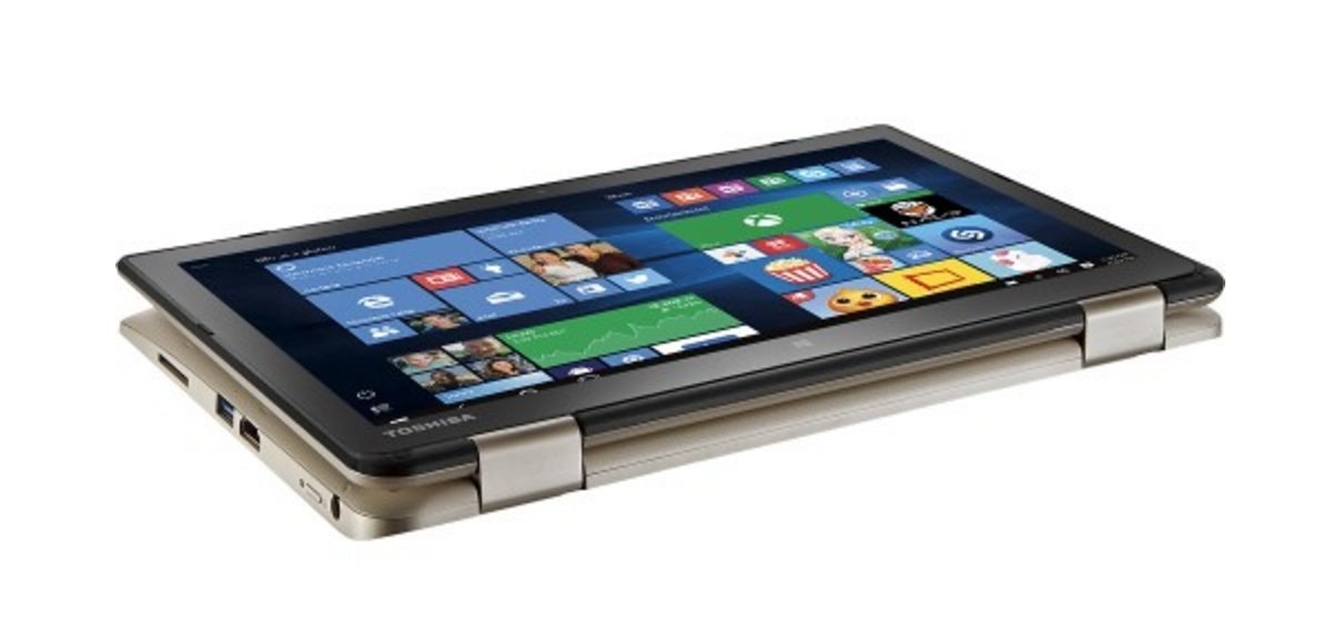 Toshiba Satellite Radius 11 L15W-B1208X 11.6" Laptop, Touchscreen, 2-in-1, Windows 10 Home, Intel Pentium N3540 Processor, 4GB RAM, 500GB HD, Satin Gold