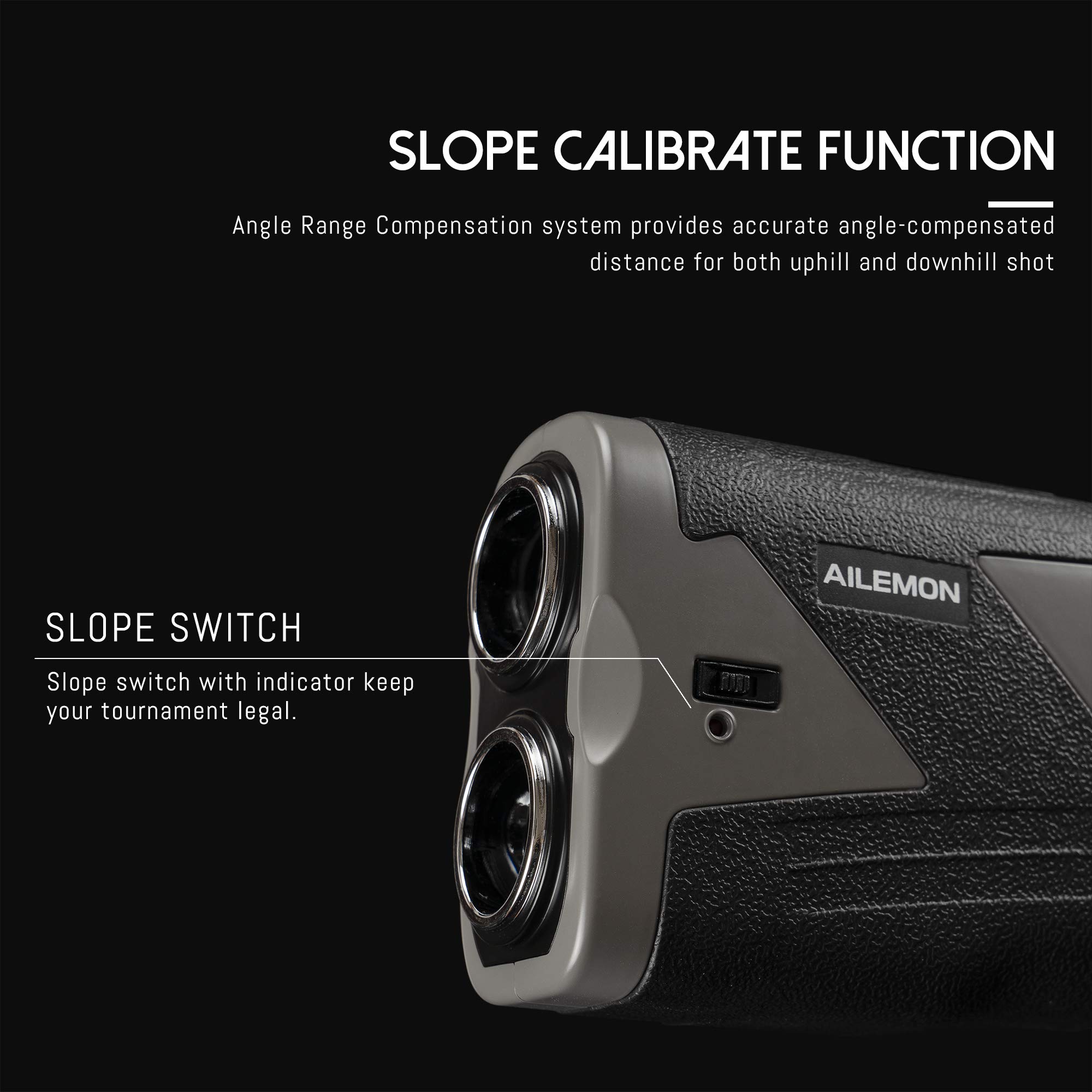 AILEMON Laser Rechargeable Golf Rangefinder 1000 Yards 6X Magnification Range Finder with Slope Switch, LED Light