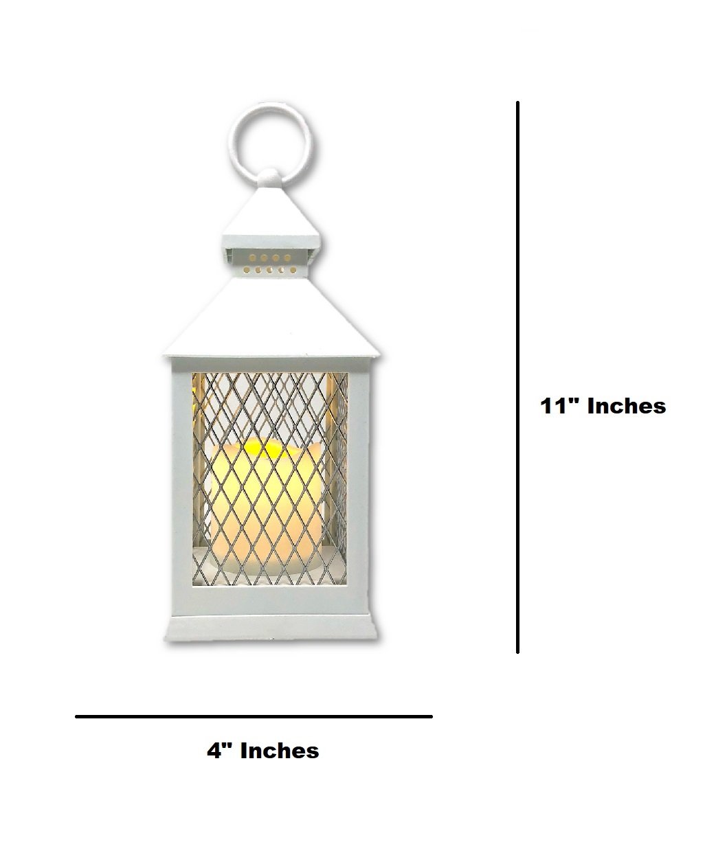 Farm House Lanterns {12 Pc Set} 10" Decorative Lanterns with Flameless LED Lighted Candle, 5HR Timer, Weather Resistant - Indoor Outdoor Home Garden Weddings (12 Pack - White)