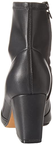 Amazon Essentials Women's Fitted Stretch Heel Boot, Black Shine, 7.5