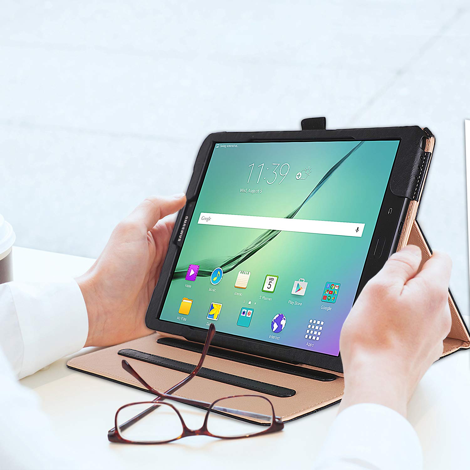 ProCase Galaxy Tab S3 9.7 Case, Stand Folio Case Cover for Galaxy Tab S3 Tablet (9.7 Inch, SM-T820 T825 T827), with Multiple Viewing Angles, Document Card Pocket -Black