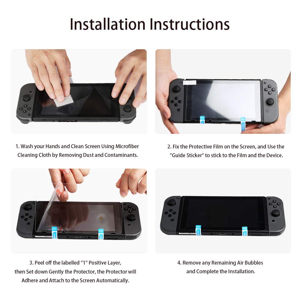 Appodog Nintendo Switch Lite Screen Protector [2 Pack] Tempered Glass Screen Saver Protector Transparent HD Clear 0.3mm Screen Film Guard 9H Hardness Anti-Scratch Shatter-Proof