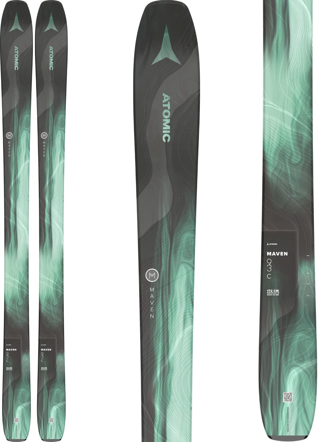 Atomic Maven 93 C Skis Womens Sz 172cm Anthracite/Mint