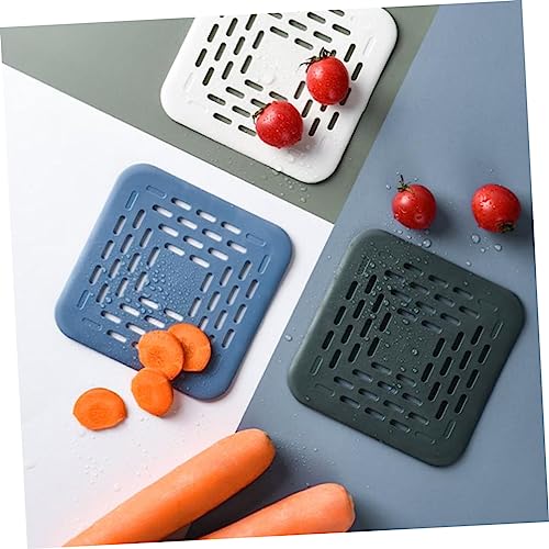 Hemobllo 3pcs Bathtub Stickers Kitchen Sink Drain Strainer Sink Stoppers Square Stickers Bath Tub Plug Stopper Shower Drain Cover Simple Sink Filter White Sink Plug Anti-clogging