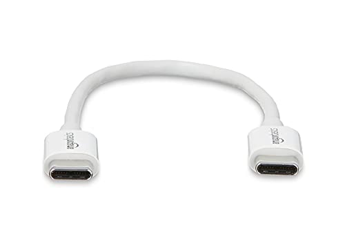 Amazon Basics USB-C to USB-C 2.0 Cable - 1 foot, White, 5-Pack