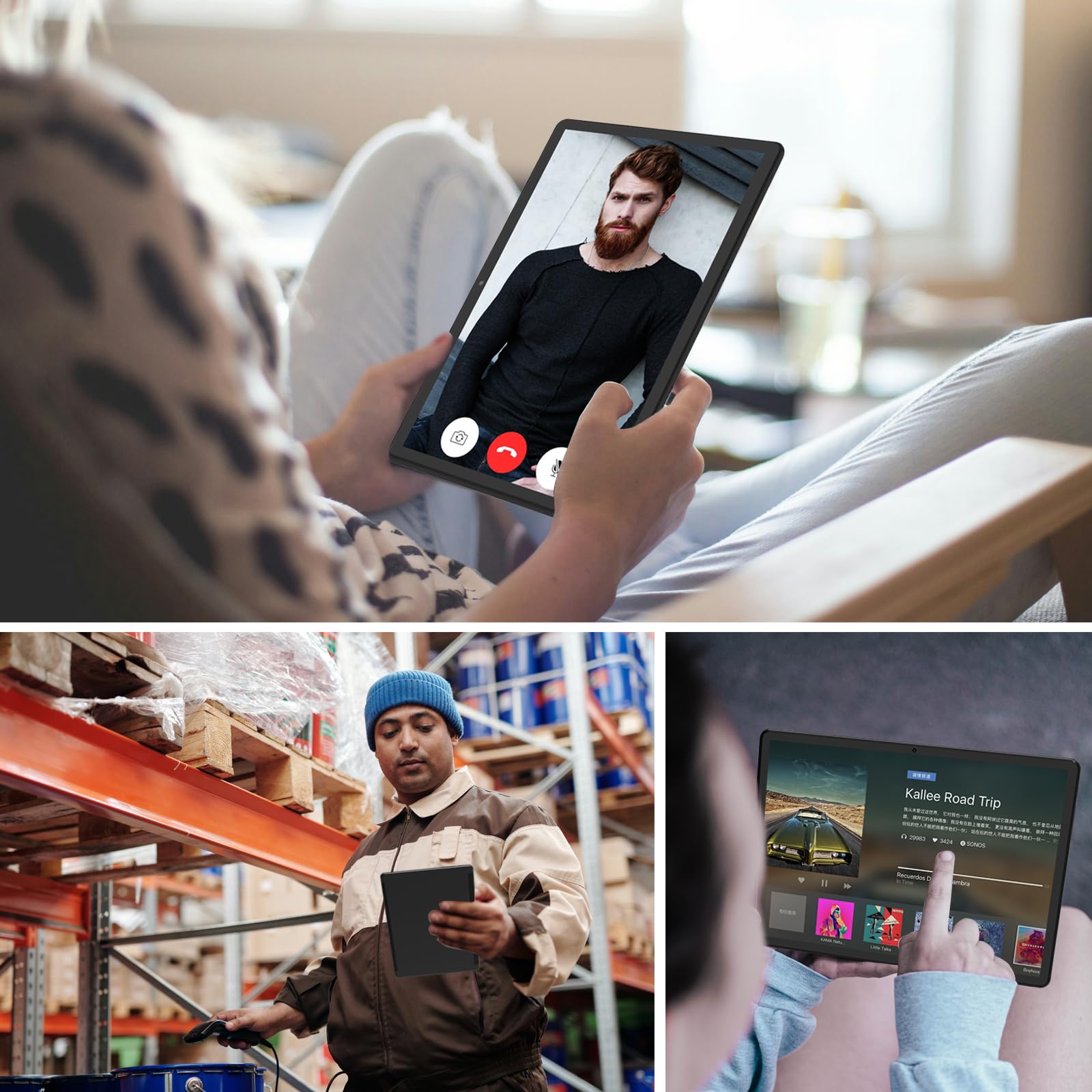 Android Tablet 10.1 inch Tablet Latest Update Octa-Core Processor with 64GB ROM+4GB RAM Storage, 13MP Camera, 9 Hours Larger Battery, Bluetooth, WiFi, GPS, 512GB Expand Support, IPS Full HD Display