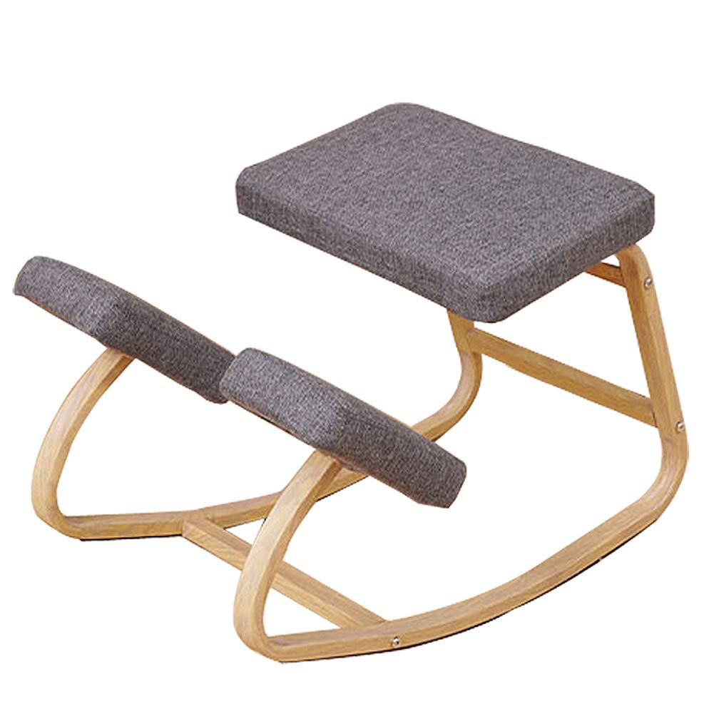 APOE Ergonomic Kneeling Chair with Back Support, Knee Chair Posture Correction Desk Stool for Home Office, Thick Comfortable Cushions, Gray