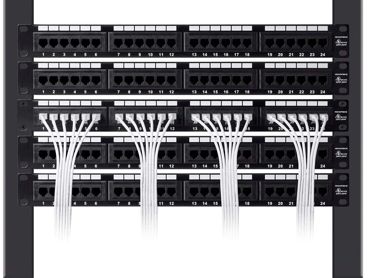 Monoprice Cat6 20ft White Component Level Patch Cable UTP 28AWG 550MHz Pure Bare Copper Snagless RJ45 SlimRun Series Ethernet Cable