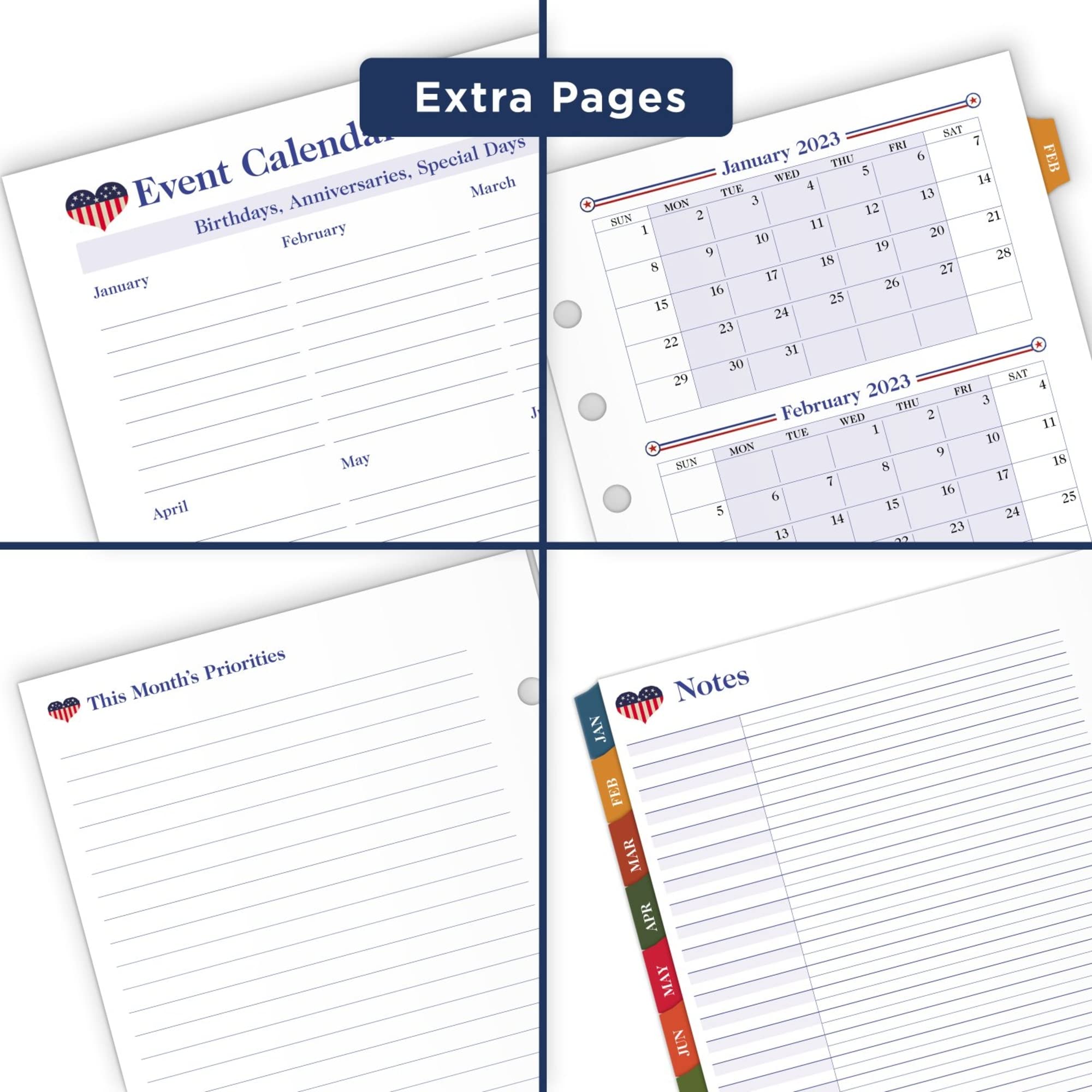 AT-A-GLANCE Charles Wysocki 2023 RY Daily Monthly Planner Refill, Loose-Leaf, Desk Size, 5 1/2" x 8 1/2"