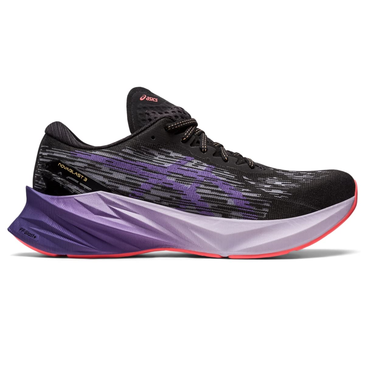 ASICS Women's NOVABLAST 3 Running Shoes, 7, BLACK/DUSTY PURPLE