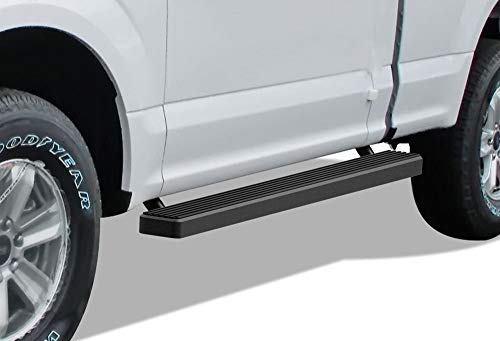 APS Running Boards (Side Bars Side Steps Step Bars) Compatible with Ford F150 2015-2024 Regular Cab & F-250 F-350 Super Duty 2017-2024 (Black Powder Coated 4 inches)