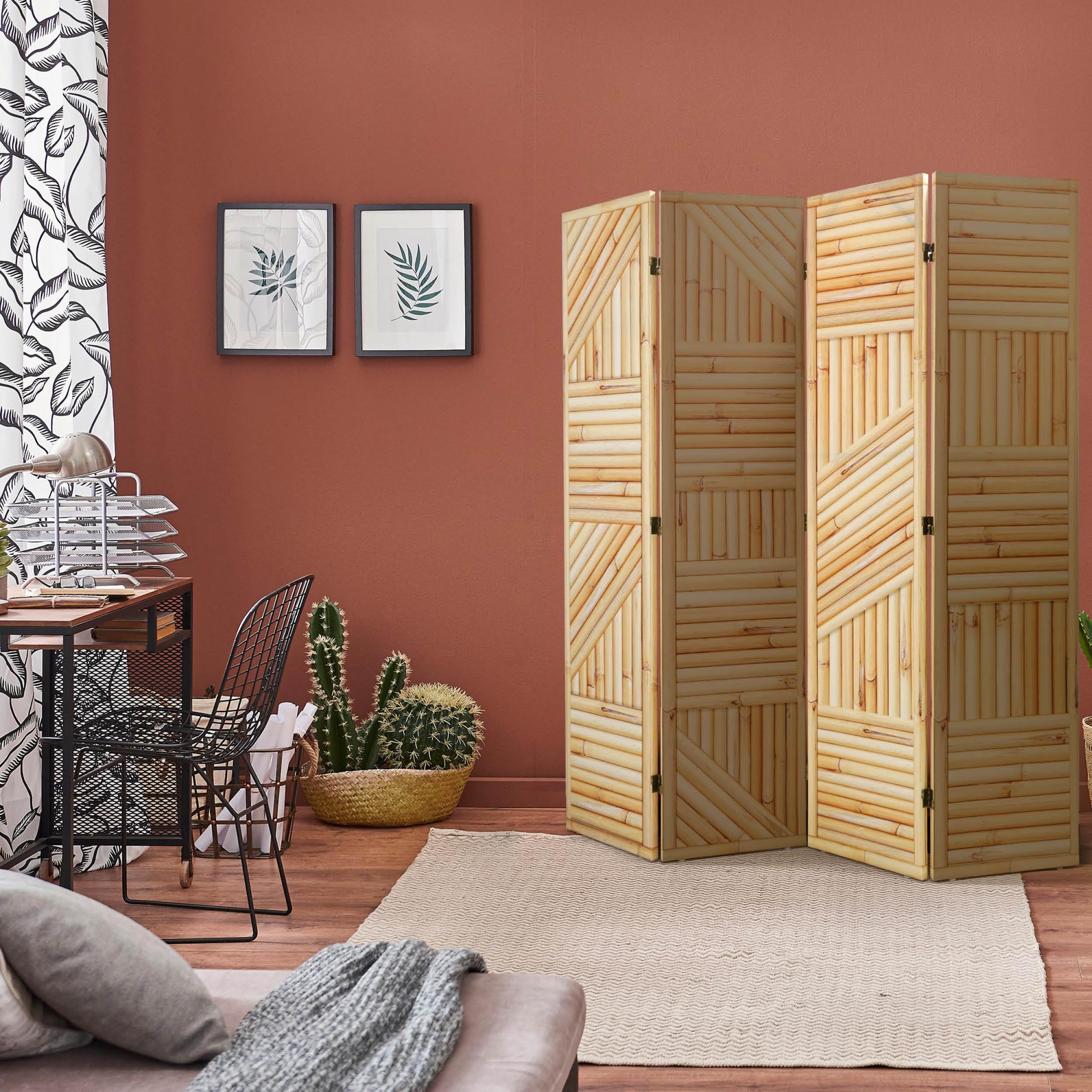 American Art Decor 4-Panel Dressing Room Divider - Double-Sided Van Gogh Starry Night & Irises Flowers Canvas - Portable Folding Privacy Screen for Room Separation (70" H)