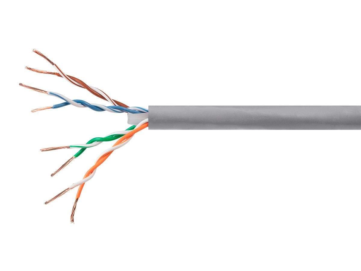 Monoprice Cat6 Ethernet Bulk Cable - 250 Feet - Green Network Internet Cord - Solid, 500Mhz, UTP, CMR, Riser Rated, Pure Bare Copper Wire, 23AWG