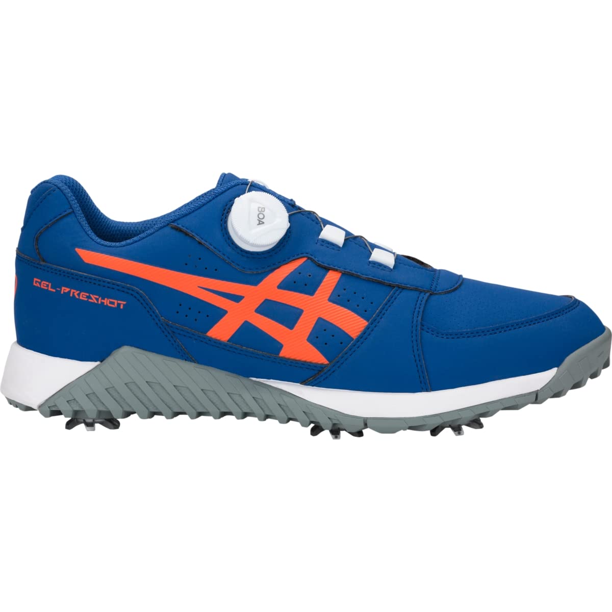 ASICS Men's Gel-PRESHOT Boa Golf Shoes, 10, Imperial/NOVA Orange