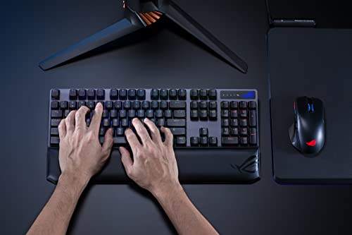 ASUS ROG Strix Scope NX Wireless Deluxe Gaming Keyboard - Tri-Mode Connectivity (2.4GHz RF, Bluetooth, Wired), ROG NX Red Mechanical Switches, PBT Keycaps, Aura Sync RGB, Magnetic Wrist Rest, Black